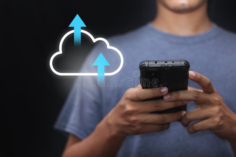 Cloud Computing Concept - Connect Devices To Cloud. Businessman or ...
