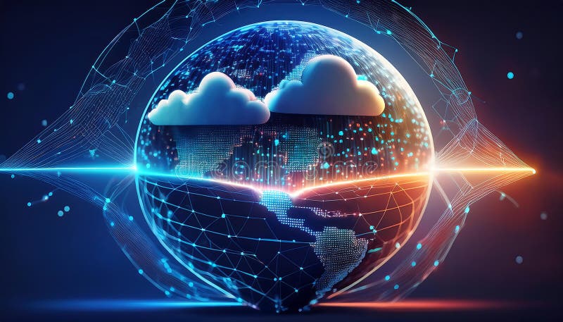 Cloud Computing Concept, Connect Global To Worldwide Internet ...