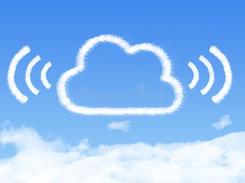 Cloud Computing Concept.Connection Wifi Cloud Shape Stock Illustration ...