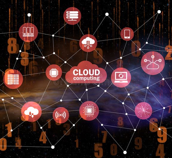 Cloud Computing Concept - 3d Rendering Stock Illustration - Illustration of networking, concept ...