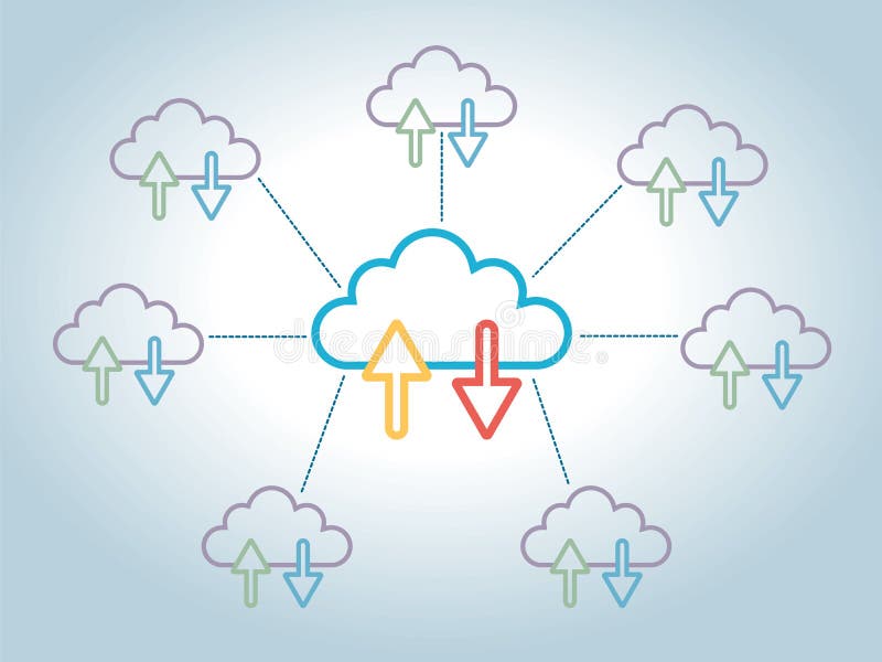 Cloud Computing Concept Database Connection Stock Vector