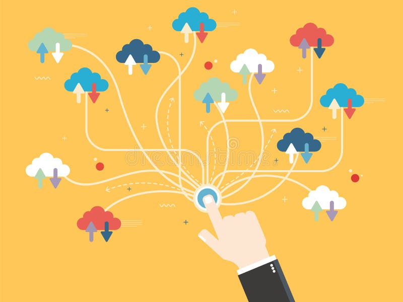 Cloud Computing Concept Database Connection Stock Vector