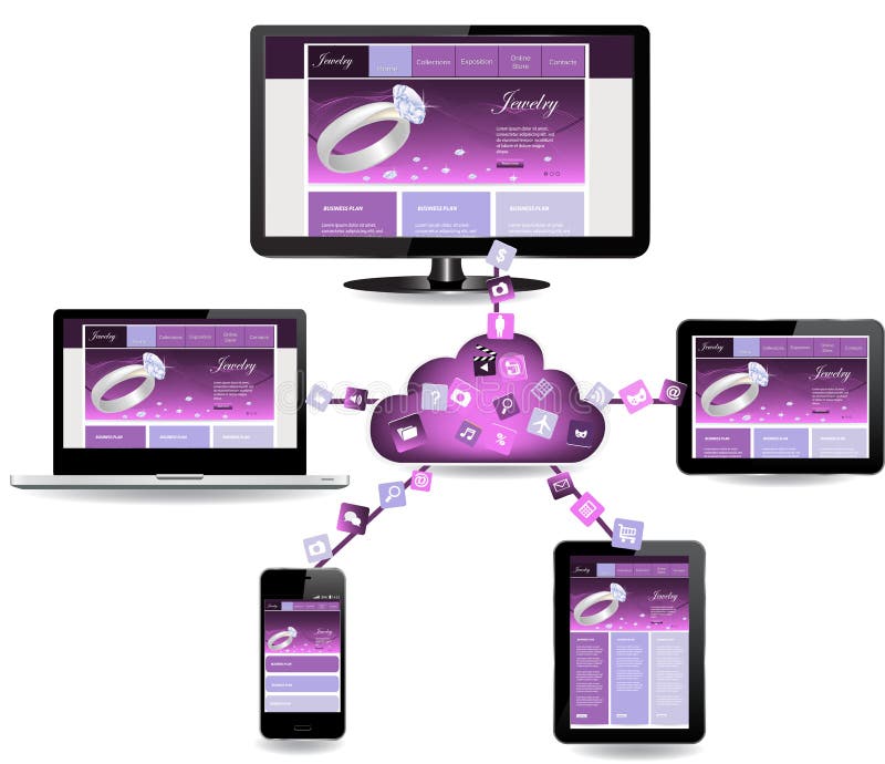 Cloud Computing Concept Design Stock Vector - Illustration of internet ...