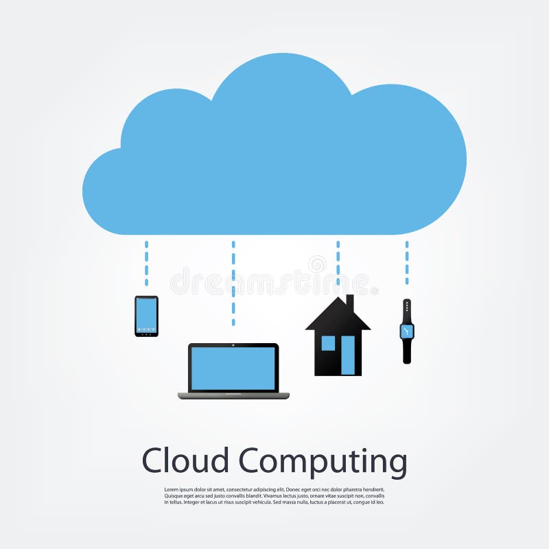 Cloud Computing Concept Design Stock Vector - Illustration of laptop, bright: 172721265