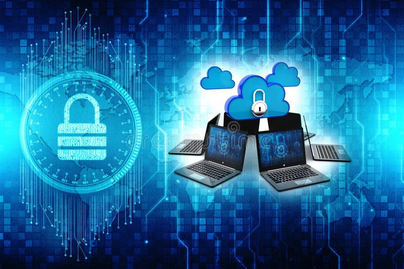 Cloud Computing Concept, Cloud Computing Devices. 3d Render Stock ...