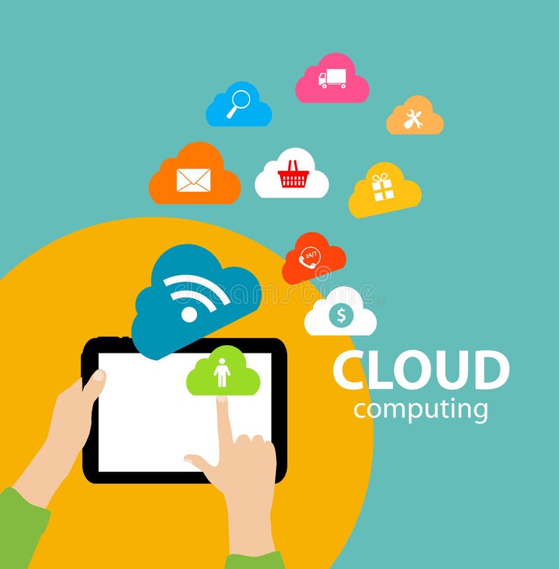 Vector Concept of Wireless Cloud Network and Distributed Computing Stock Vector - Illustration ...