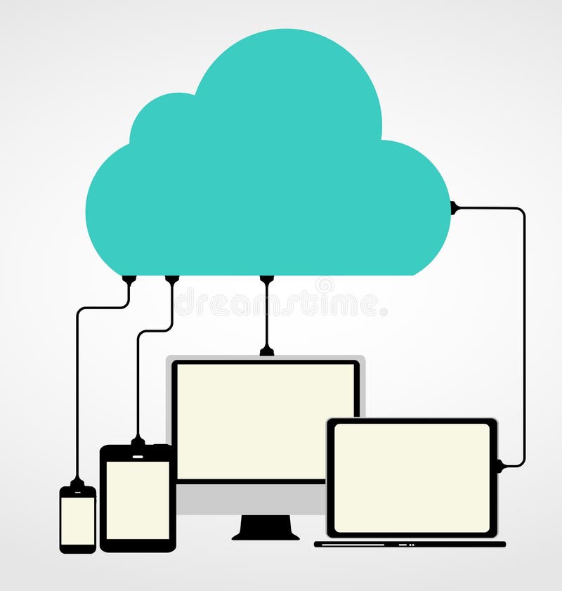 Plug Technology into Global Cloud Computing Stock Vector - Illustration ...