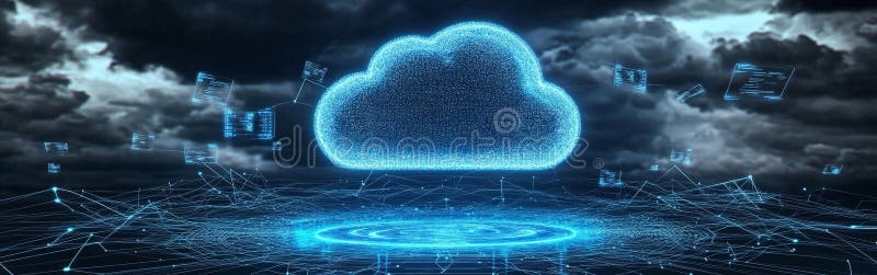 Cloud Computing Concept with Digital Data Network and Virtual ...