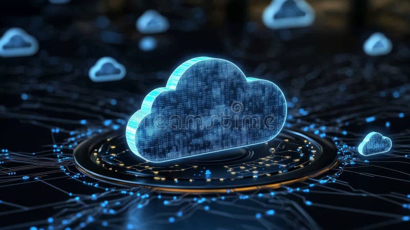 Cloud Computing Concept with Digital Data Network and Virtual ...