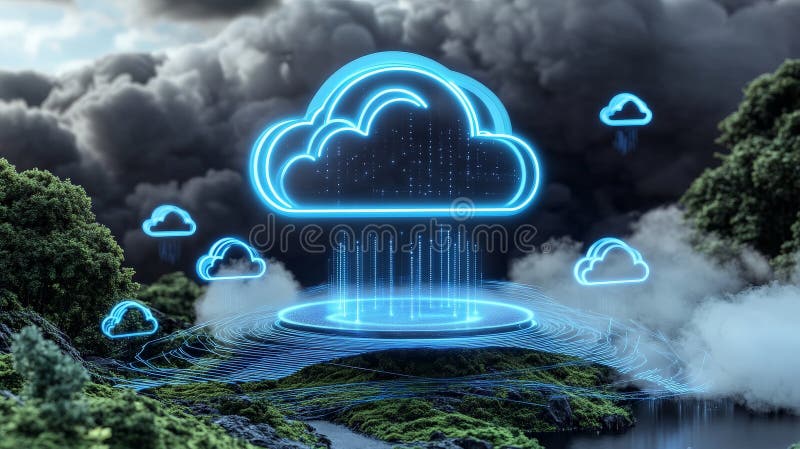 Cloud Computing Concept with Digital Data Network and Virtual ...