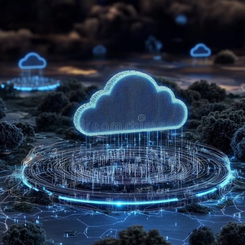 Cloud Computing Concept with Digital Data Network and Virtual ...