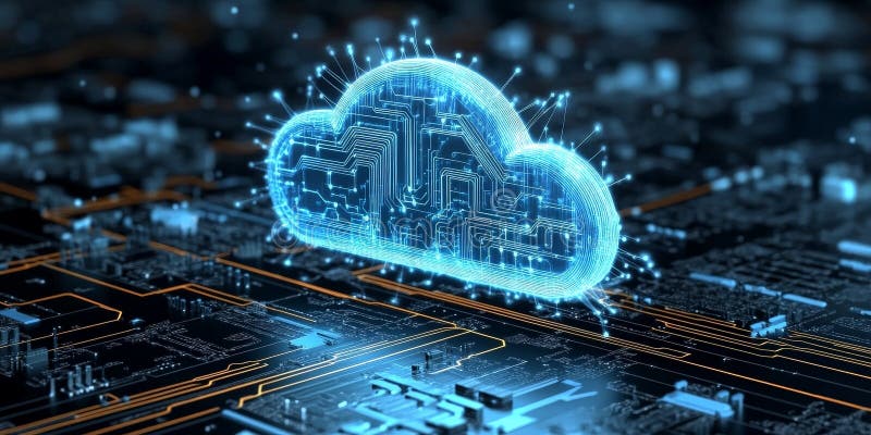 Cloud Computing Concept with Digital Data Network and Virtual Connections Stock Illustration ...