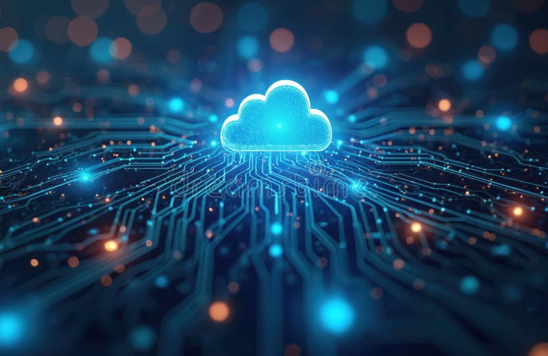 Cloud Computing Concept. Digital Data Transfers on Internet Stock Image - Image of connect ...