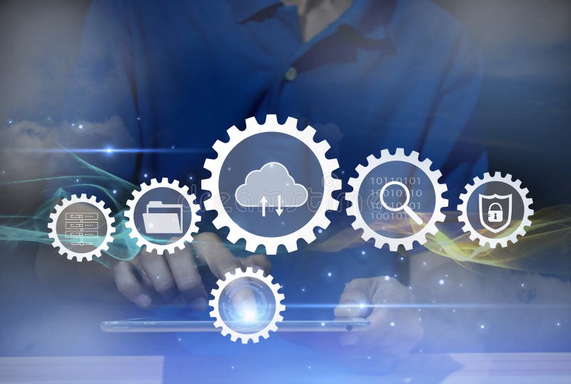 Cloud Computing Concept Digital Network Data Connection Technology