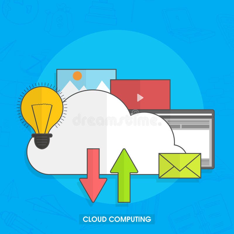 Cloud Computing Concept with Elements. Stock Illustration ...