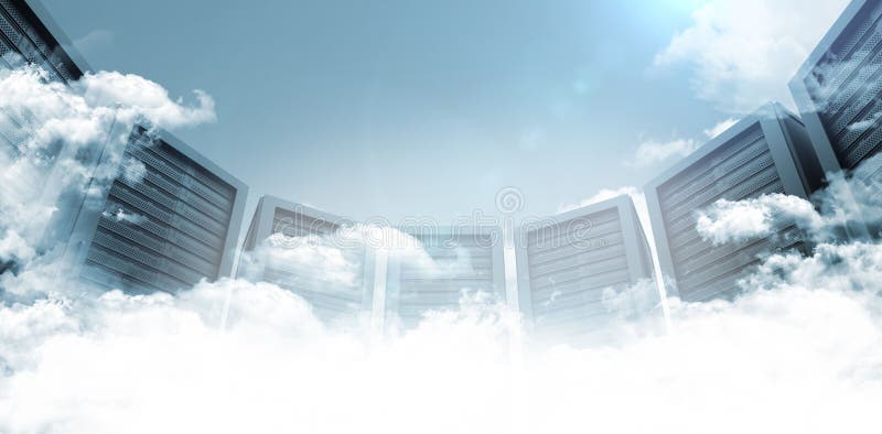 Cloud Computing Concept is Emerging with Server Racks from White Clouds ...