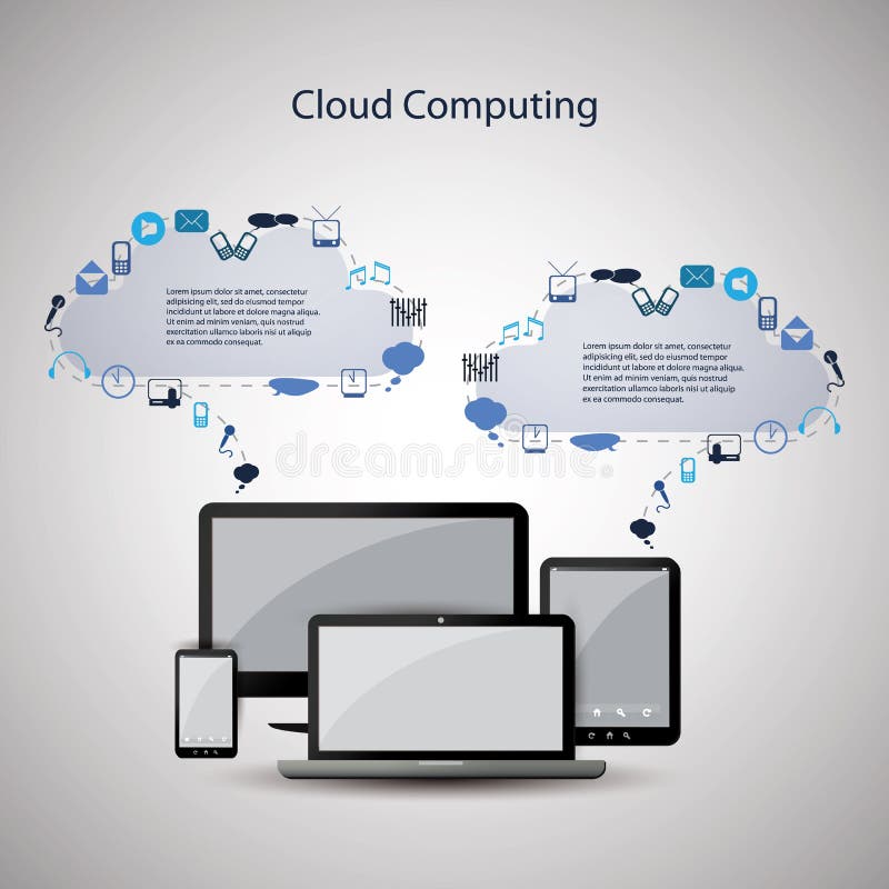 Cloud Computing stock illustration. Illustration of screen - 14209952