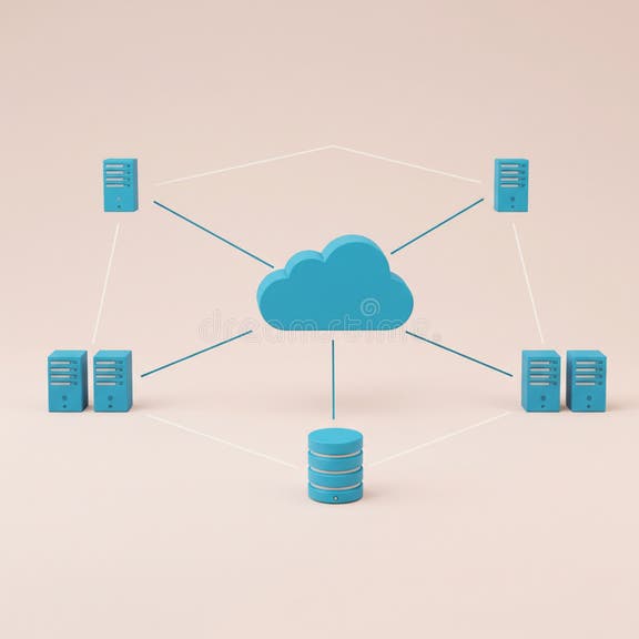 Cloud Computing Concept Featuring a Blue 3D Cloud Icon Centrally ...