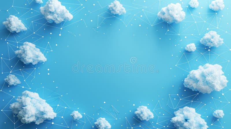 Cloud Computing Concept Frame Border Background with Digital Network ...