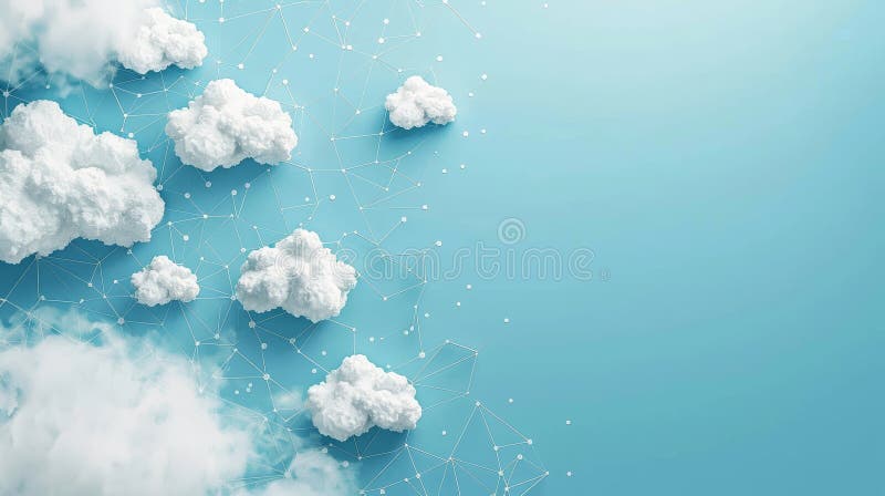 Cloud Computing Concept Frame Border Background with Digital Network ...