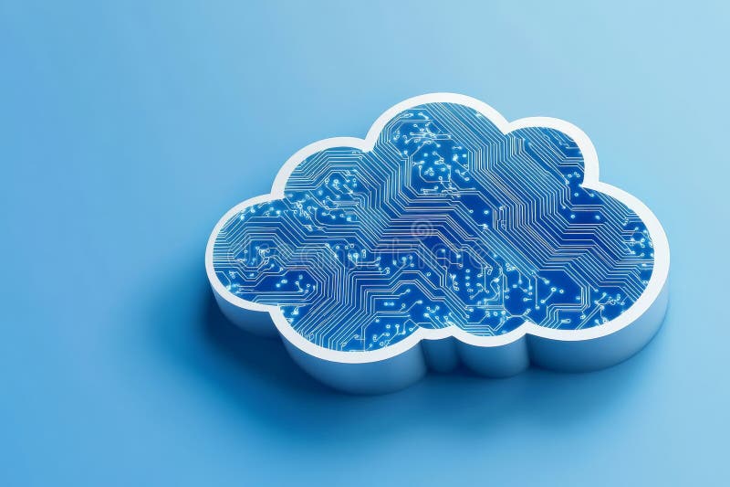 Cloud Computing Concept with Futuristic AI Powered Digital Cloud Chip Illustrating Smart ...