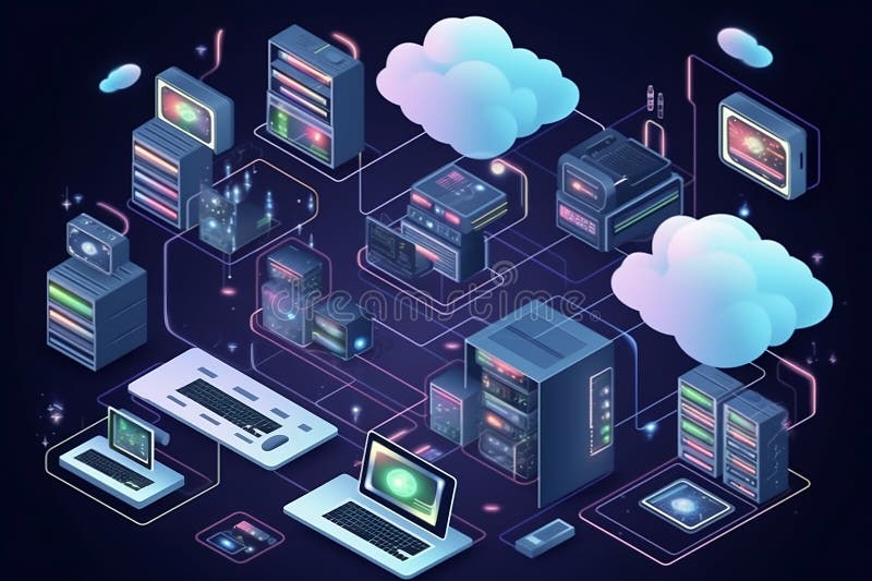 Cloud Computing Concept Generative Ai Stock Illustration