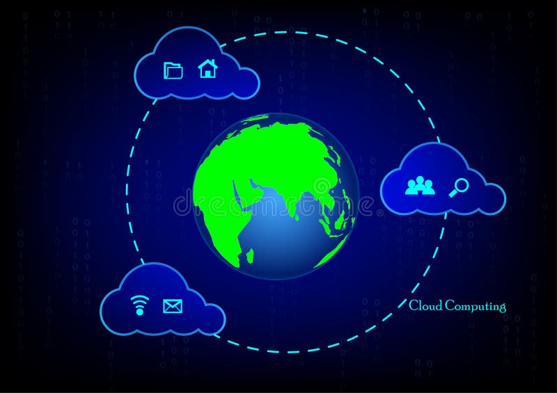 Cloud Computing Concept with Globe Connect Online Concept Cloud Computing Technology ...