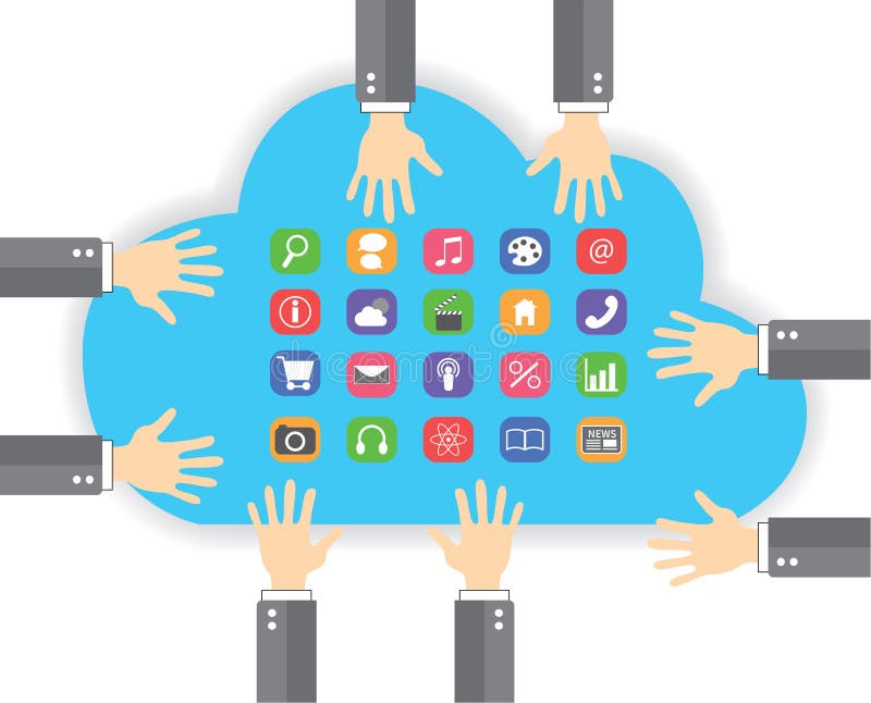 Cloud Apps stock vector. Illustration of telecommunication - 30865057
