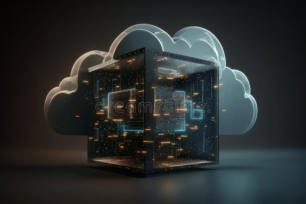 Cloud Computing Concept. Hi-tech Cloud Connection Technology Background ...