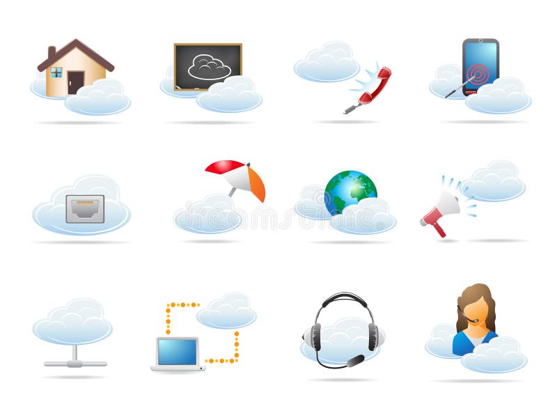 Cloud Computing Concept Icon Stock Vector - Illustration of information ...