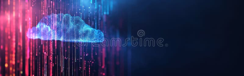 Cloud Computing Concept. Illustration of Cloud Computing with Binary Code. Banner Stock ...