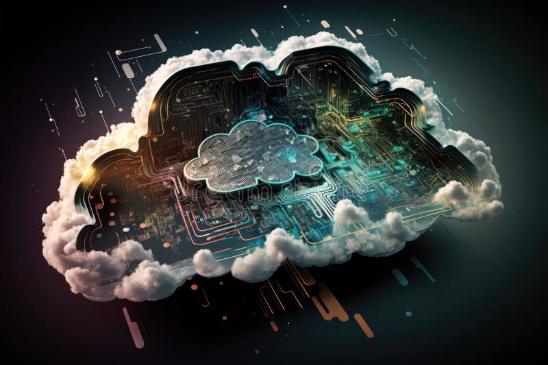 Cloud Computing Concept Illustration Stock Illustration - Illustration ...