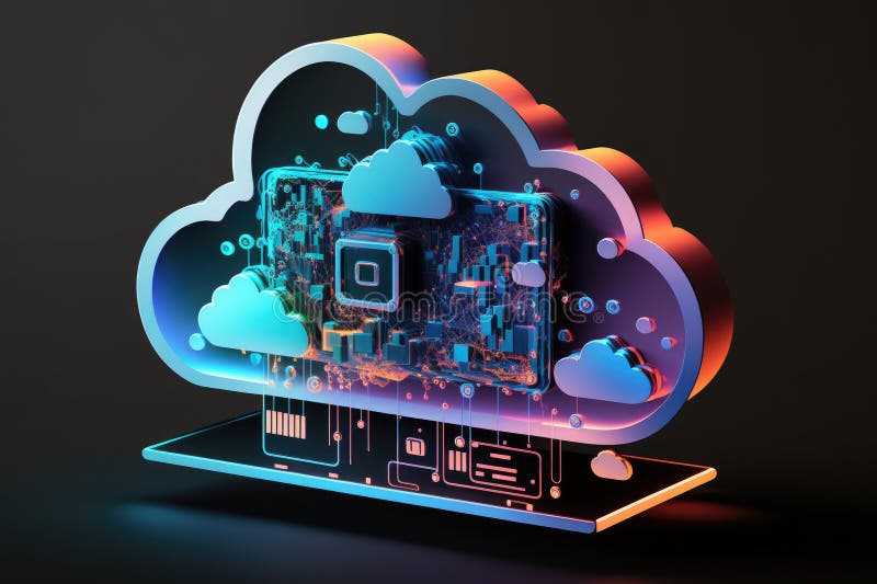 Cloud Computing Concept Illustration Stock Illustration - Illustration ...