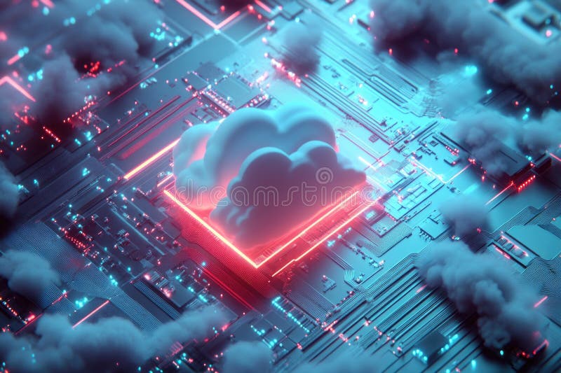 Cloud Computing Concept Illustration Stock Photo - Image of cyberspace, digital: 364290124
