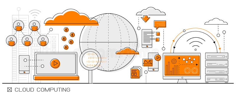 Cloud Computing concept stock vector. Illustration of online - 59606073