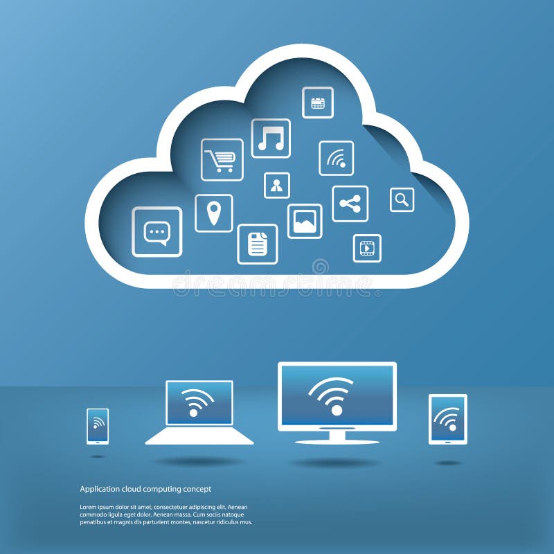 Cloud Computing Concept Vector Illustration Stock Vector - Illustration of connection ...