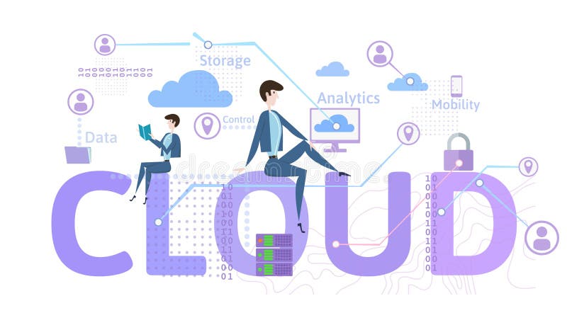 Cloud Computing Concept. Information Technology. Vector Illustration in Flat Style, Isolated on ...