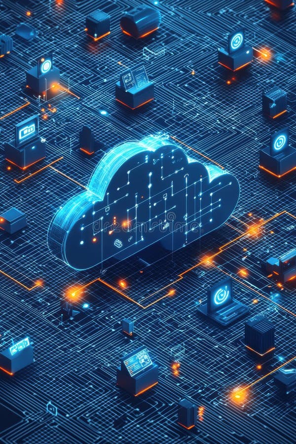 Cloud Computing Concept Interconnected Icons Technology Symbols Stock Photos - Free & Royalty ...