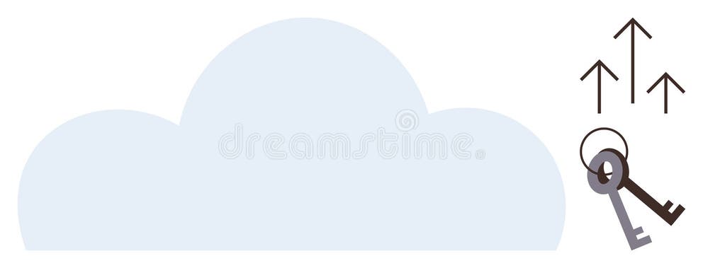 Cloud Computing Concept with Keys and Upward Arrows Symbolizing Access and Growth Stock ...