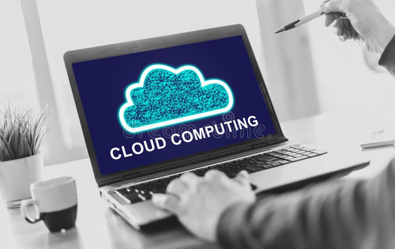 Cloud Computing Concept on a Laptop Screen Stock Image - Image of infrastructure, drawing: 400465111