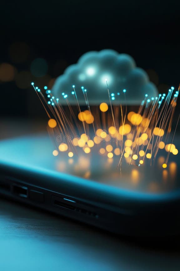 Cloud Computing Concept with Light Trails on Smartphone: Digital Future ...