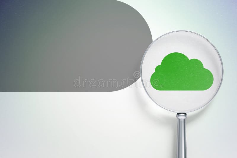 Cloud Computing Concept: Cloud with Optical Glass on Digital Background ...