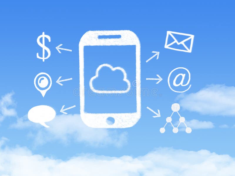 Cloud Computing Concept.mobile Phone Connection Cloud Shape Stock Photo ...