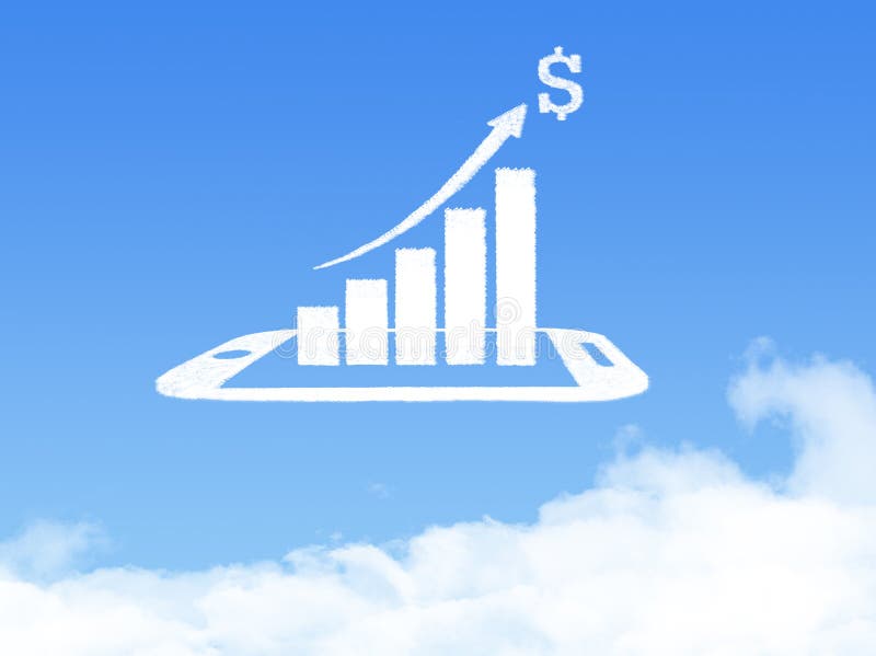 Cloud Computing Concept.mobile Phone Growth Chart Cloud Shape Stock ...