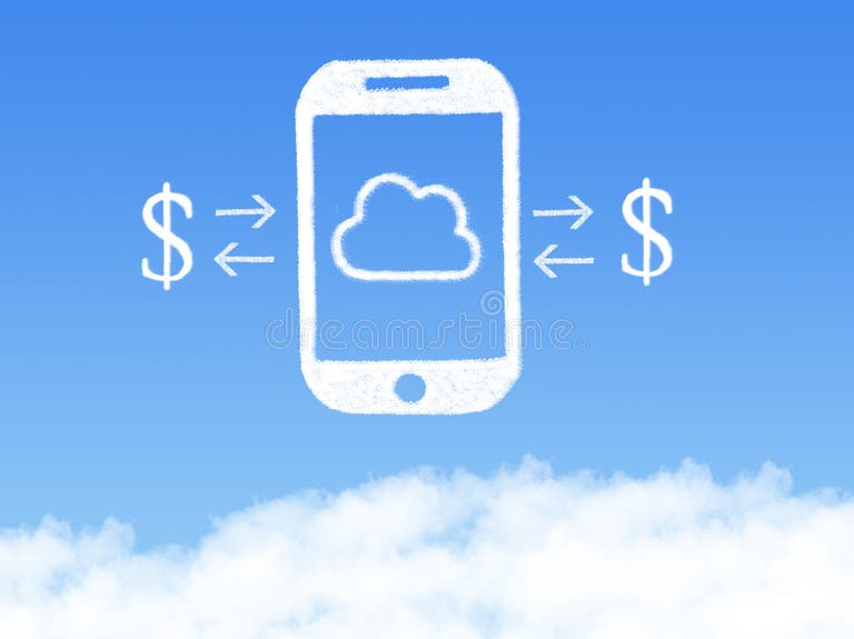 Cloud Computing Concept.mobile Phone Make Money Cloud Shape Stock Photo ...