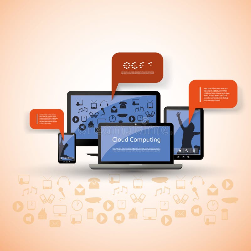 Cloud Computing Concept - Mobility Stock Vector - Illustration of ...