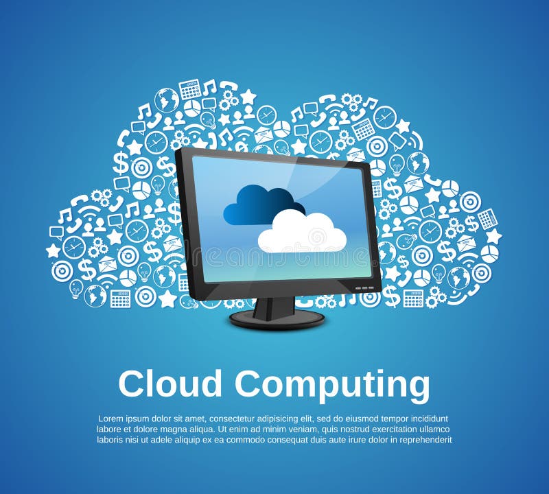 Cloud Computing Banner stock vector. Illustration of horizontal - 54693848