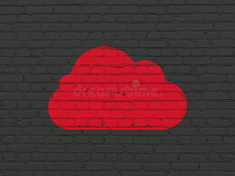 Cloud Computing Concept: Cloud on Wall Background Stock Illustration ...