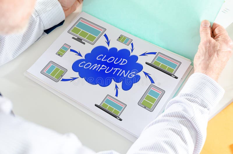 Cloud Computing Concept on a Paper Stock Photo - Image of connection ...