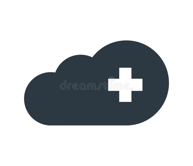 Cloud Computing Concept with Plus Icon Stock Vector - Illustration of ...